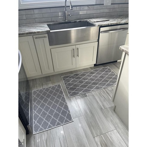 Non Skid Washable Kitchen Runner Rug Set Of 2 - 70 % Cotton Kitchen ...