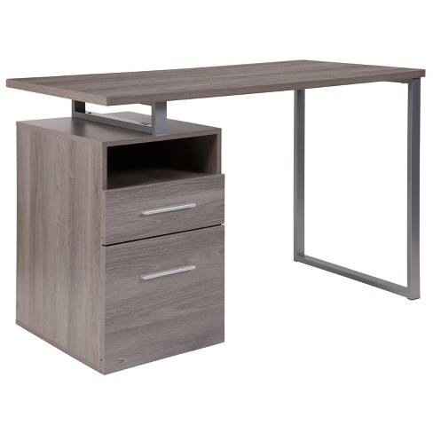 Flash Furniture Harwood Light Ash Wood Grain Finish Computer Desk With ...