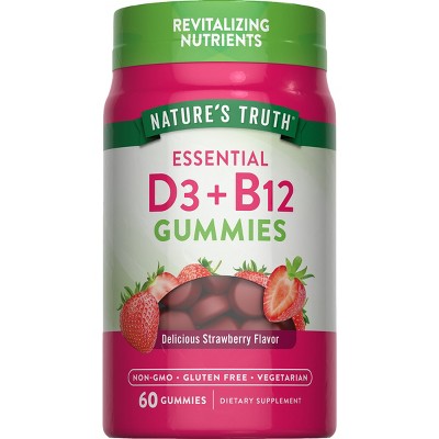 Nature's Truth Vitamin D3 And B12 Gummies - 60ct : Target