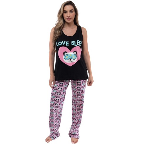 Just Love Womens Tank & Pant Cute Pajama Set - Ribbed Pj Sets Sleepwear ...