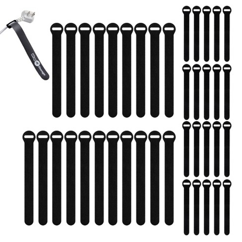 Wrap-it 40pk 5" And 8" Storage Self-gripping Cable Ties Black : Target