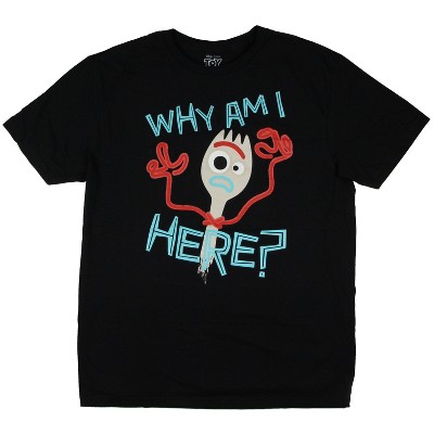Disney Men's Toy Story Forky Why Am I Here Graphic Print T-shirt (large ...