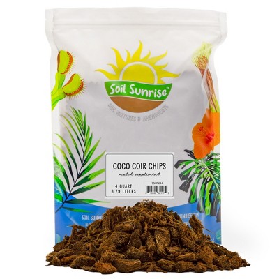 Soil Sunrise 4qt Loose Coco Coir Chips Mulch Soil Amendment; Premium ...