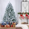 Yaheetech Pre-lit Flocked Artificial Christmas Tree Snow Frosted Christmas Tree : Target