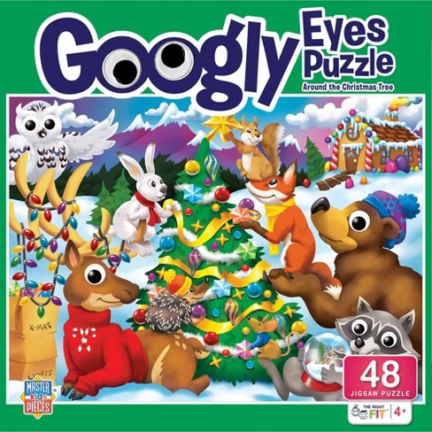 Masterpieces Googly Eyes - Around The Christmas Tree 48 Piece Jigsaw ...