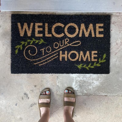 1'6"x2'6"/18"x30" Welcome To Our Home Doormat Black - Threshold™ : Target