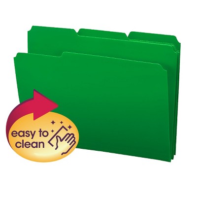Smead File Folder, Reinforced 1/3-cut Tab, Letter Size, Green, 100 Per ...