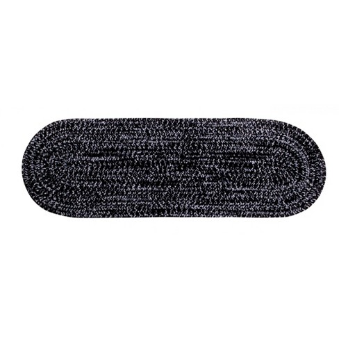 24" X 72" Chenille Tweed Collection Black & Gray Reversible Indoor Area ...