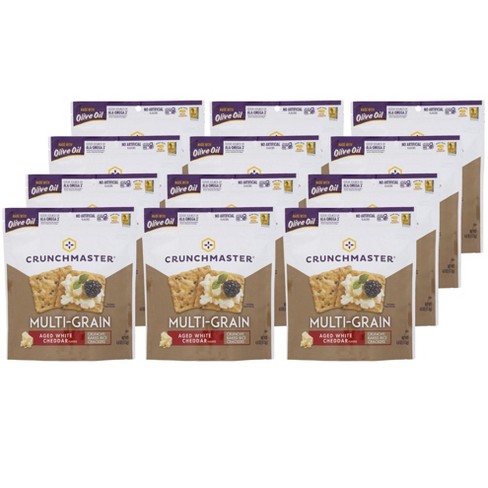 Crunchmaster Multi-grain Aged White Cheddar Crackers - Case Of 12/4 Oz ...