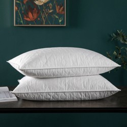 Peace Nest Quilted Gusseted Goose Feather Down Pillow Set Of 2, Oval ...
