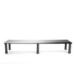 Mind Reader Large Dual Monitor Stand With Storage Riser Black : Target