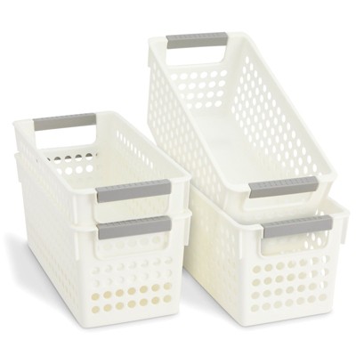 Farmlyn Creek 4 Pack Plastic Baskets For Organizing, Small Bins With ...