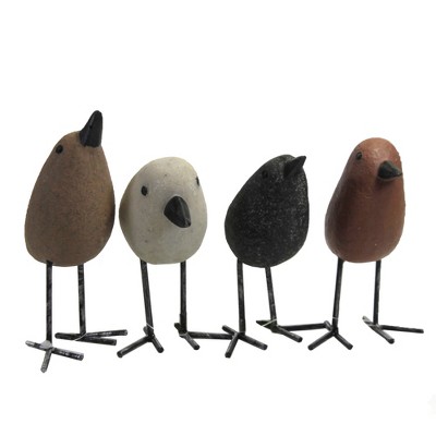 Home Decor Stone Bird Figurines - Four Bird Figurines 4.5 Inches ...
