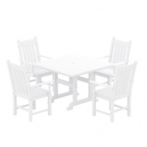 Westintrends 5 Piece Outdoor Patio Dining Set Outdoor Square Table And ...