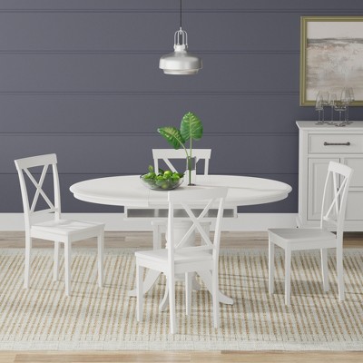 Glenwillow Home 5-pc - Oval Butterfly Leaf Dining Table + X-back Dining ...