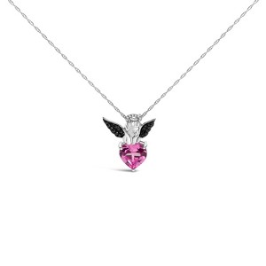 Haus of Brilliance Sterling Silver Diamond Accent and Created Pink ...