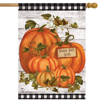 Briarwood Lane Happy Fall Y'all Pumpkins Primitive House Flag Autumn ...
