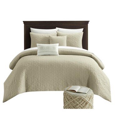 Mills Waffle Cream Quilt Set - King Quilt And Two King Pillow Shams ...