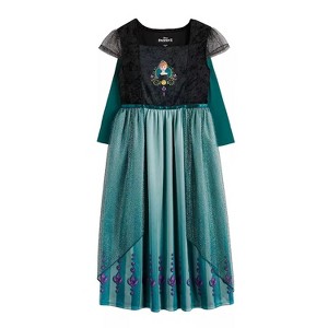 Disney Frozen Anna Girls Nightgown Sleepwear with Shimmer Tulle Overlay ...