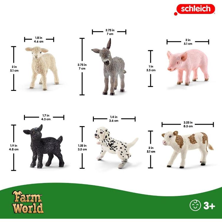 TEMI Baby Farm Animal Figurines Set, Realistic Barnyard Toys for Ages 3 ...