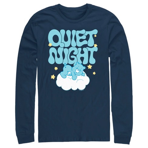 Men's Care Bears Bedtime Bear Quiet Night Long Sleeve Shirt - Navy Blue ...