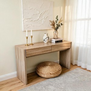 Multi Drawer Entryway Console Table with Wood Grain Surface, Multi ...