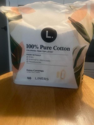 L . Organic Cotton Topsheet Ultra Thin Extra Coverage Panty Liners ...