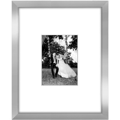 Americanflat 11x14 Picture Frame In Silver - Displays 5x7 With Mat And ...