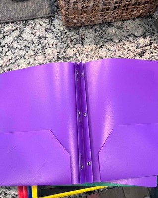 12pk Plastic Filing Portfolio With Prongs Multicolored - Up&up™ : Target