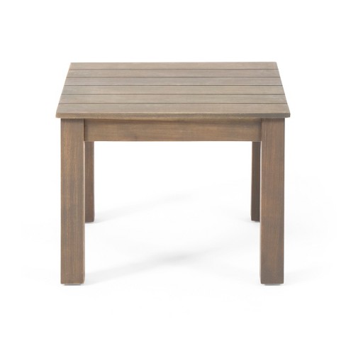 Gdfstudio Cyril Square Acacia Wood Slat Panel End Table, Gray : Target