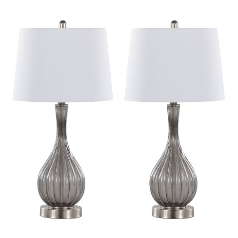 Lumisource (set Of 2) Jenny 27" Contemporary Glass Table Lamps Clear ...