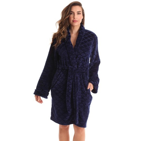 Just Love Womens Plush Solid Robe | Ladies Bathrobe 6311-navy-3x : Target