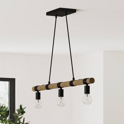 Henry Linear Farmhouse Chandelier Ceiling Light Oat/black - Nathan ...
