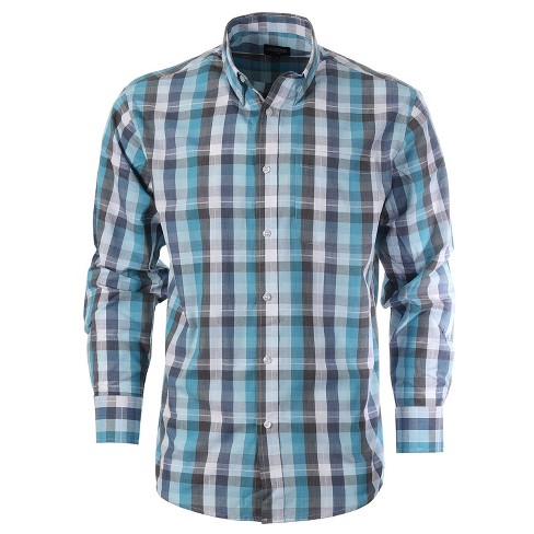 Gioberti Men's Long Sleeve Plaid Shirt, Blue Checkered, Small : Target