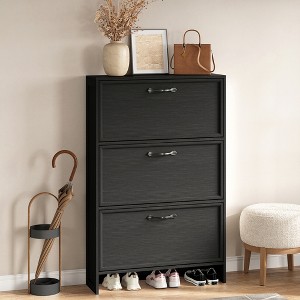 Garvee Shoe Cabinet with 3 Flip Drawers, Narrow Shoe Storage Cabinet ...