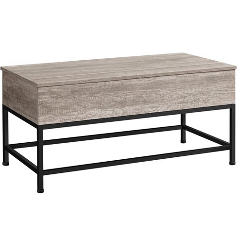 Yaheetech Rustic Industrial Lift-top Coffee Table With Hidden Storage ...