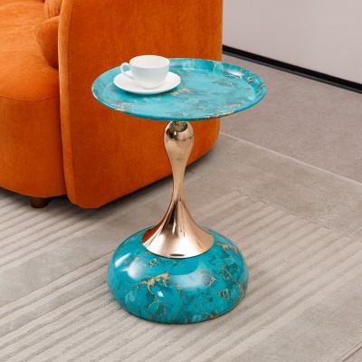 Lyngins Mermaid Tail Design Metal Side Table, Round End Table for ...
