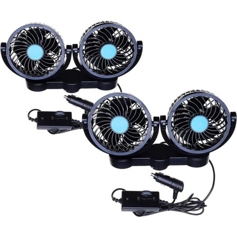 Zone Tech 12v Dual Head Car Auto Electric Cooling Air Fan For Rear Seat ...