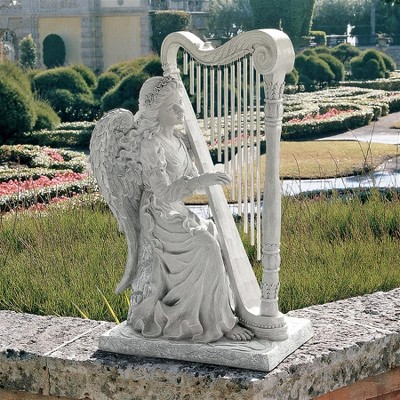 Roman 25.25" Gray Angel Holding A Baby Outdoor Garden Statue : Target
