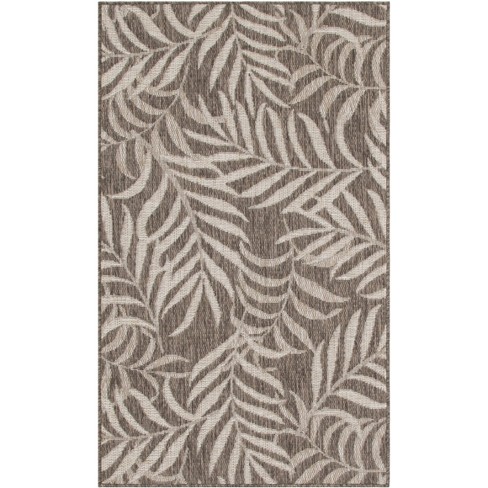 Nourison Garden Oasis Tropical Outdoor Rug Mocha 3' X 5' : Target