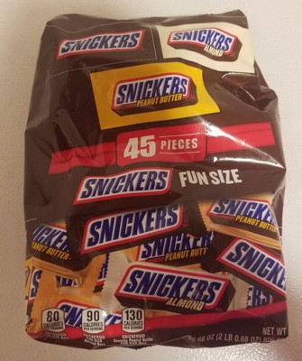 Snickers Milk Chocolate, Peanut Butter, & Almond Candy Bars Fun Size ...