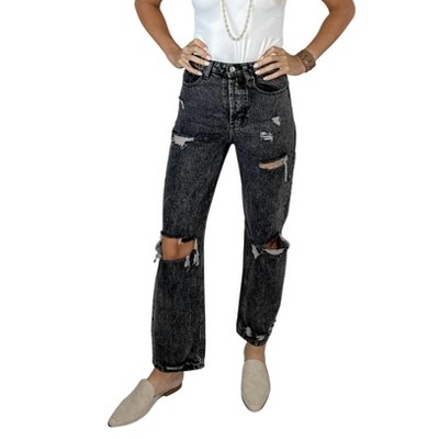 Women's Dissed Ripped Jeans - Signature8 L : Target