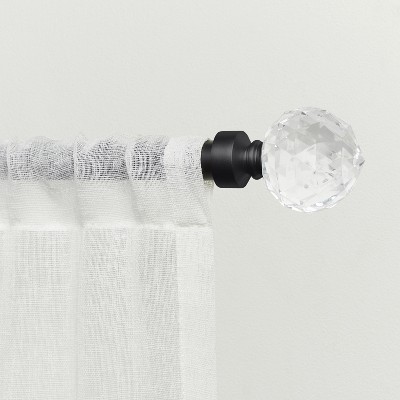 Exclusive Home Crystal Ball 1" Curtain Rod And Coordinating Finial Set ...