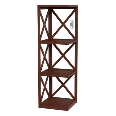 Hastings Home 4-shelf Criss-cross Style Corner Bookcase - Brown : Target