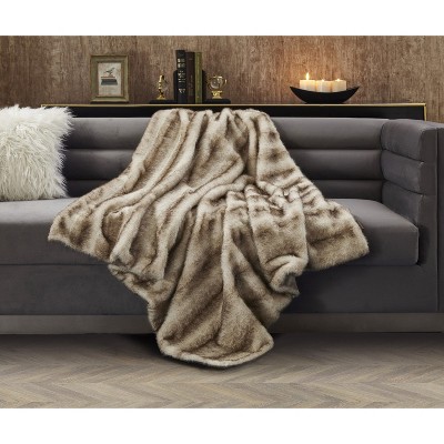 Inspired Home Mckayla Faux Fur Throw : Target