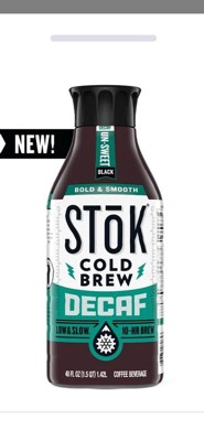 Stok Decaf Unsweetened Cold Brew Coffee - 48 Fl Oz : Target