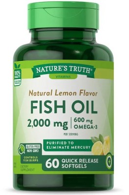 Nature's Truth Fish Oil Omega 3 | 2000 Mg | 60 Softgels | Lemon Flavor ...
