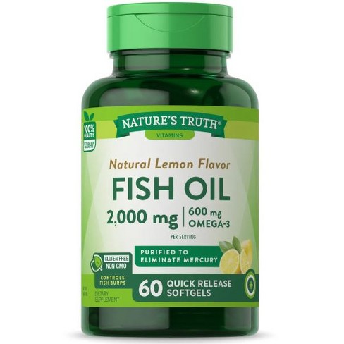 Nature's Truth Fish Oil Omega 3 | 2000 Mg | 60 Softgels | Lemon Flavor ...