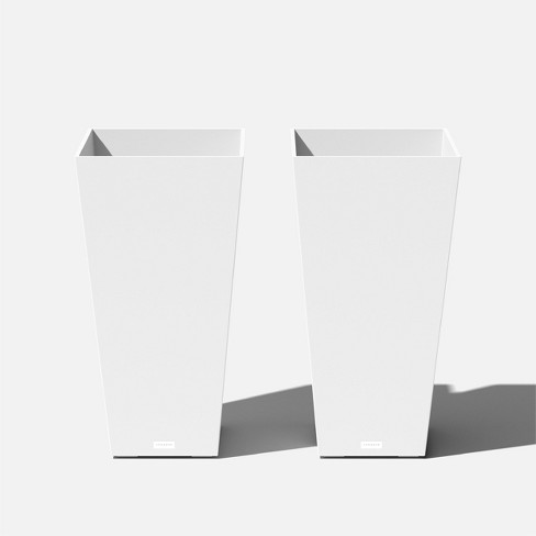 Veradek Pure Series Midland 30" Plastic Planter 2-pack White : Target