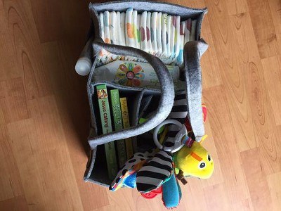 Parker Baby Co. Felt Diaper Caddy Large - Gray : Target